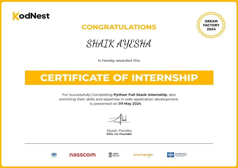 Ayesha Shaik on LinkedIn: #python #sql #frontend #kodnest #kodnest # ... Ayesha Shaik on LinkedIn: #python #sql #frontend #kodnest #kodnest # ...