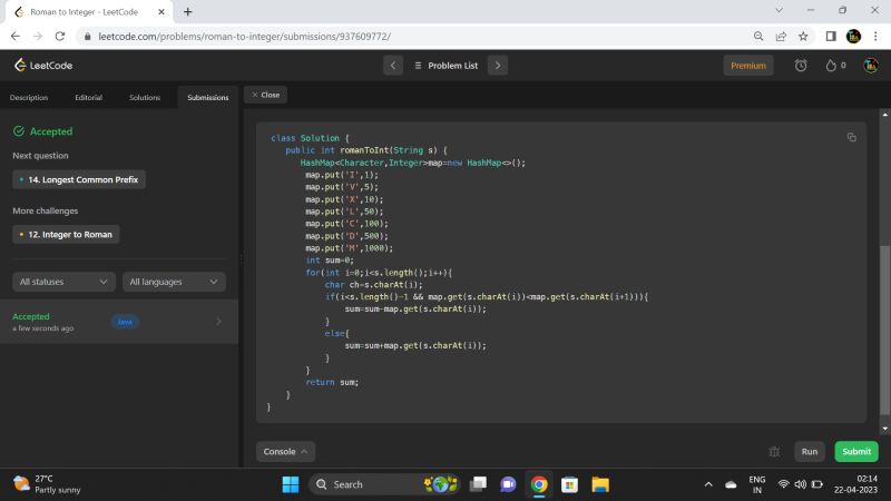 Ajay Kumar Ojha on LinkedIn: Roman To Integer LeetCode Problem Solutions… Ajay Kumar Ojha on LinkedIn: Roman To Integer LeetCode Problem Solutions…