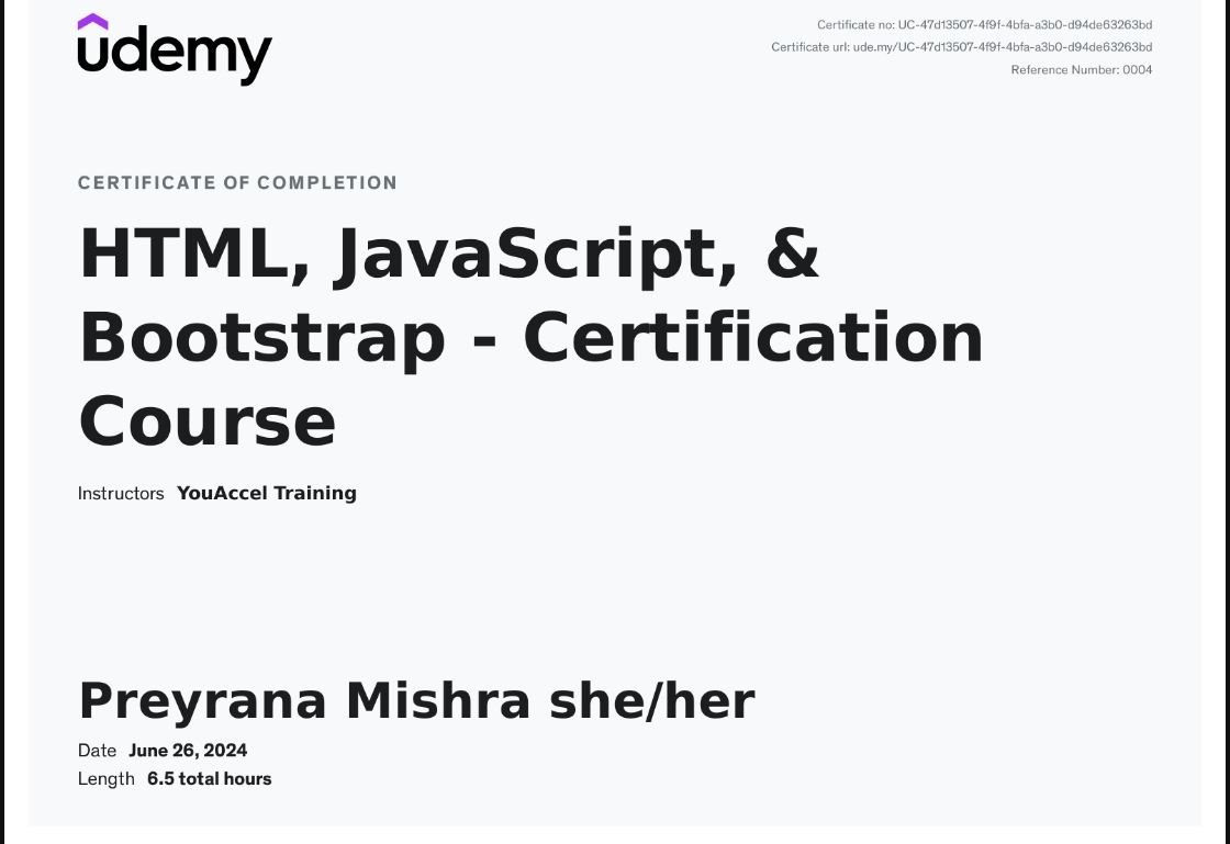 Preyrana Mishra on LinkedIn: #webdevelopment #bootstrap #javascript #html5 Preyrana Mishra on LinkedIn: #webdevelopment #bootstrap #javascript #html5