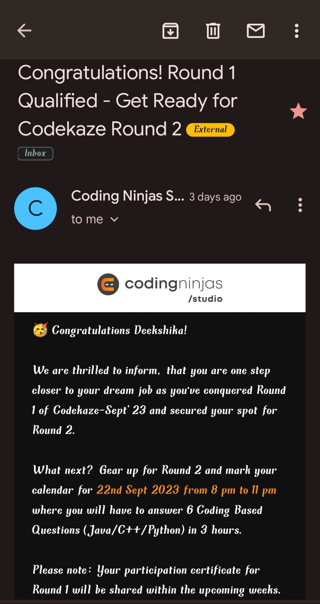 Deekshika GP on LinkedIn: #codekaze Deekshika GP on LinkedIn: #codekaze