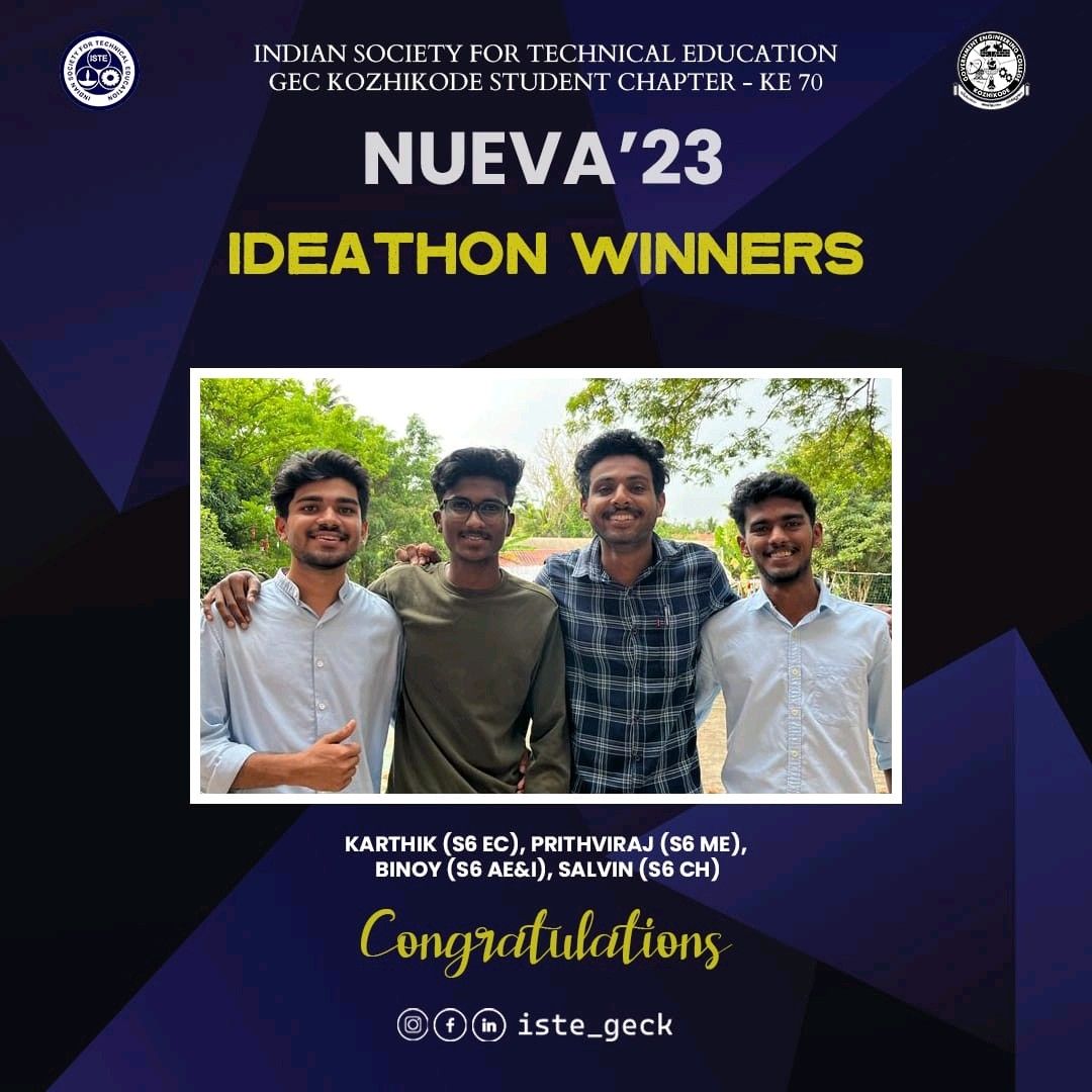 ISTE GEC Kozhikode Student Chapter on LinkedIn: Congratulations 👏🏼👏🏼 ... ISTE GEC Kozhikode Student Chapter on LinkedIn: Congratulations 👏🏼👏🏼 ...