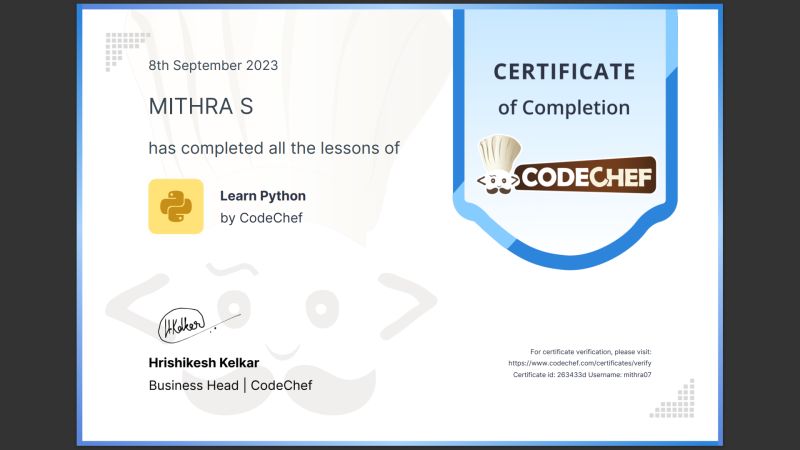 Mithra S on LinkedIn: #python #pythonprogramming #pythoncoding Mithra S on LinkedIn: #python #pythonprogramming #pythoncoding