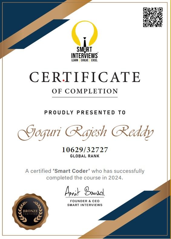 RAJESH REDDY GOGURI on LinkedIn: #datastructures #algorithms # ... RAJESH REDDY GOGURI on LinkedIn: #datastructures #algorithms # ...