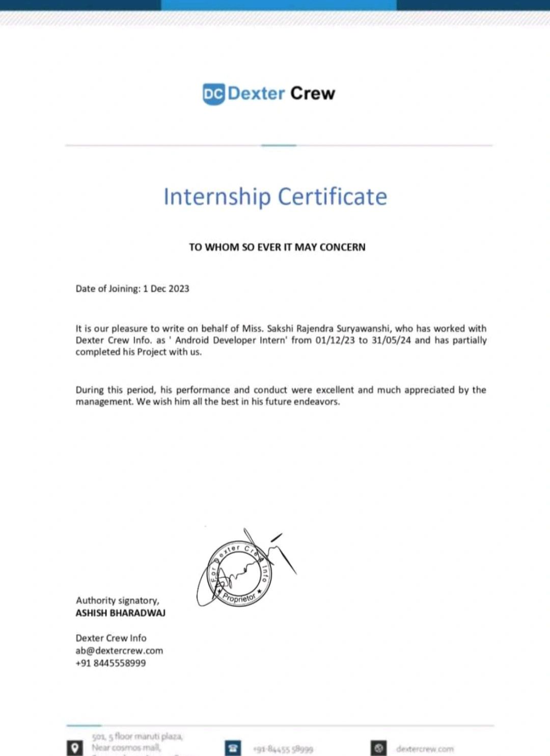 Sakshi Suryawanshi on LinkedIn: Recently I completed 6 month internship ... Sakshi Suryawanshi on LinkedIn: Recently I completed 6 month internship ...