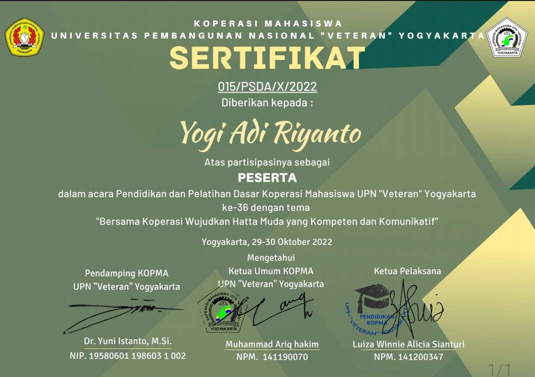 Yogi Adi on LinkedIn: Menjadi bagian dari koperasi mahasiswa UPNVYK Yogi Adi on LinkedIn: Menjadi bagian dari koperasi mahasiswa UPNVYK