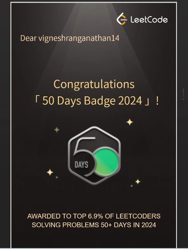 Vignesh R on LinkedIn: #leetcode #coding #continuouslearning Vignesh R on LinkedIn: #leetcode #coding #continuouslearning