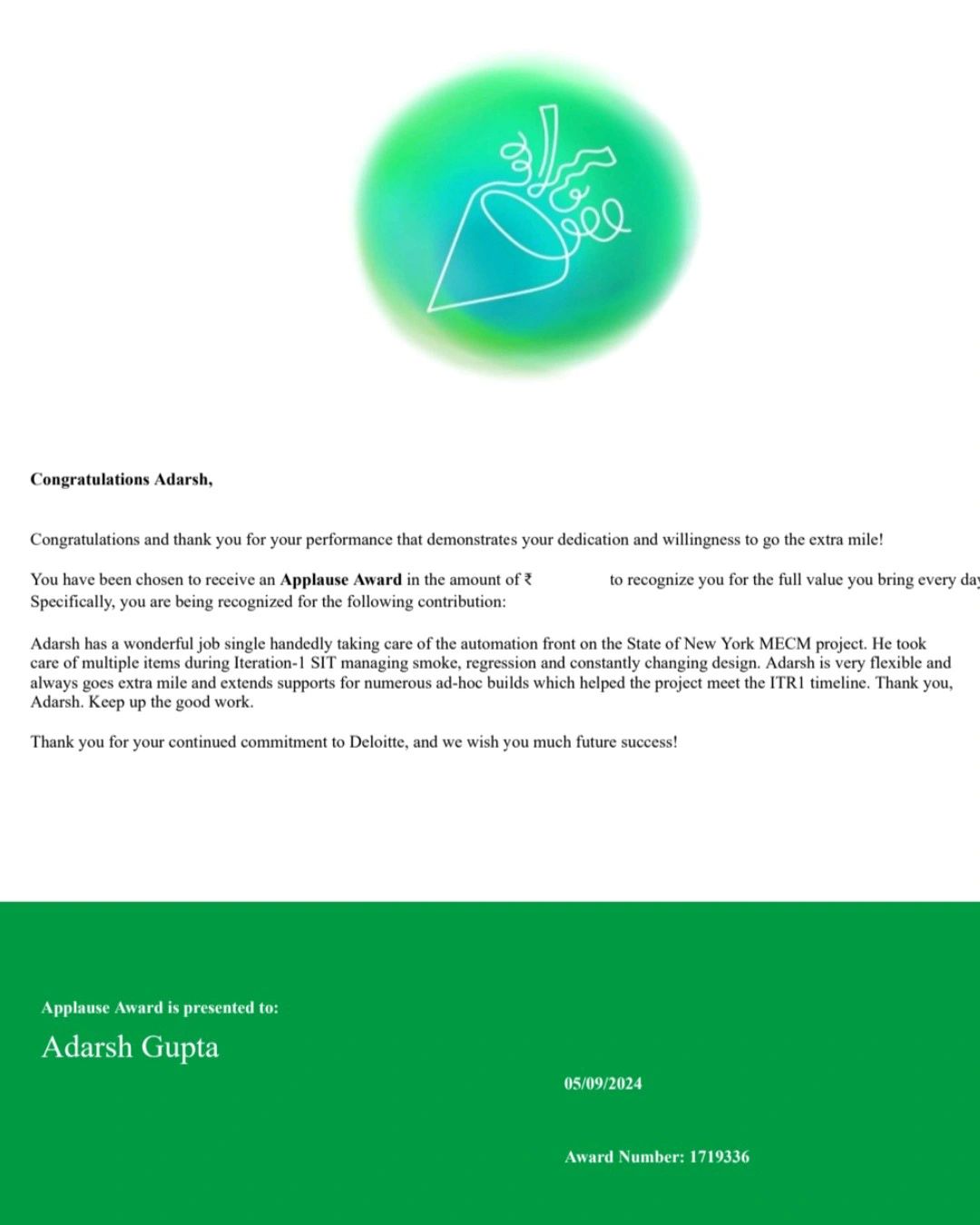 Adarsh Gupta on LinkedIn: #deloitteusi #deloitte #applauseaward Adarsh Gupta on LinkedIn: #deloitteusi #deloitte #applauseaward