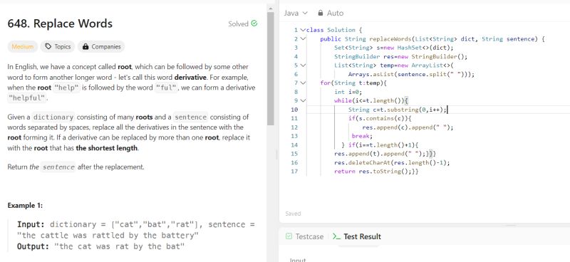 Adarsh Suman on LinkedIn: #day21 #leetcode648 #codingchallenge Adarsh Suman on LinkedIn: #day21 #leetcode648 #codingchallenge