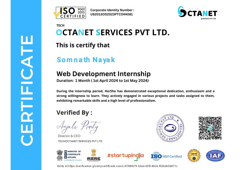Somnath Nayak on LinkedIn: #internship #webdevelopment #octanet Somnath Nayak on LinkedIn: #internship #webdevelopment #octanet