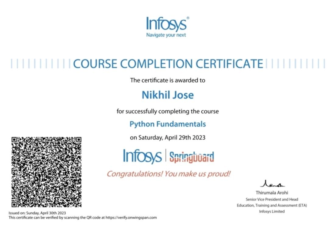 NIKHIL JOSE on LinkedIn: #pythonprogramming #python #dataanalytics # ... NIKHIL JOSE on LinkedIn: #pythonprogramming #python #dataanalytics # ...