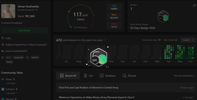 Aman Kushwaha on LinkedIn: #50daysofcode #leetcode #codingchallenge # ... Aman Kushwaha on LinkedIn: #50daysofcode #leetcode #codingchallenge # ...