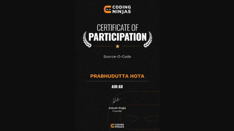 Prabhudutta Hota on LinkedIn: #dsa #codingninjas #aptitudetest # ... Prabhudutta Hota on LinkedIn: #dsa #codingninjas #aptitudetest # ...