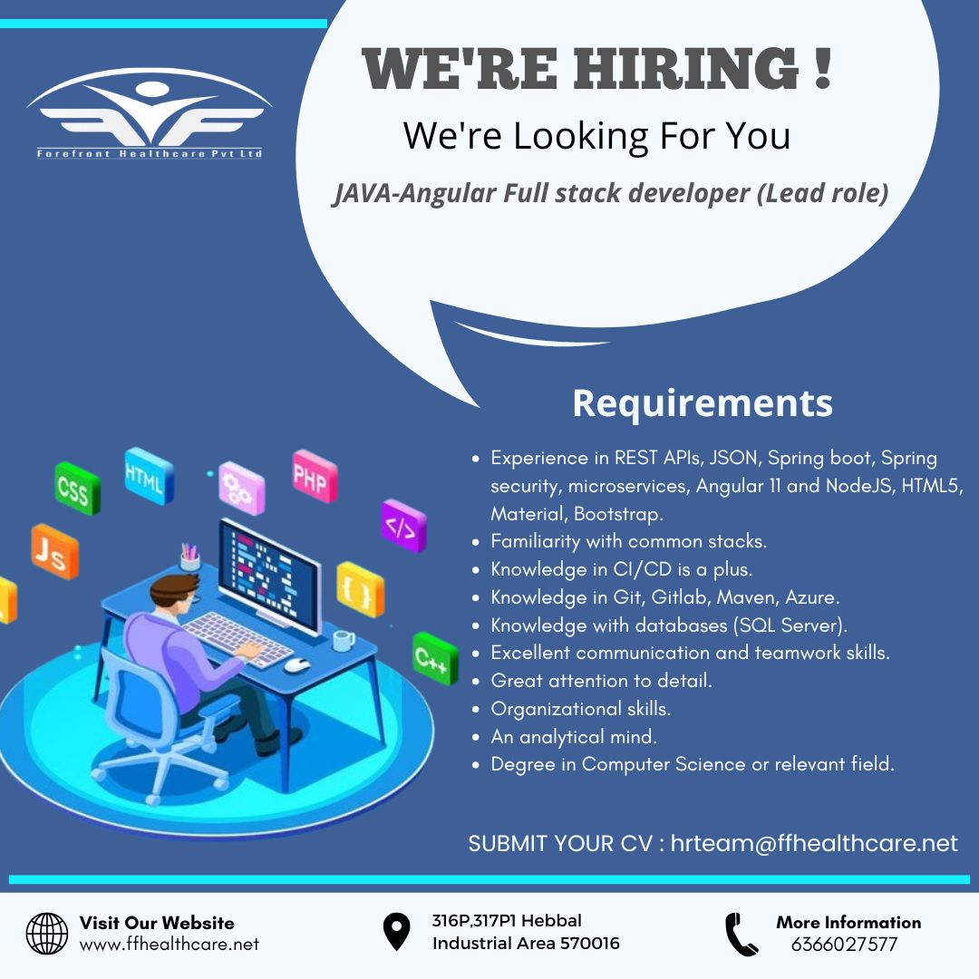ForeFront Healthcare Pvt Ltd on LinkedIn: #hiring #fullstackdeveloper # ... ForeFront Healthcare Pvt Ltd on LinkedIn: #hiring #fullstackdeveloper # ...
