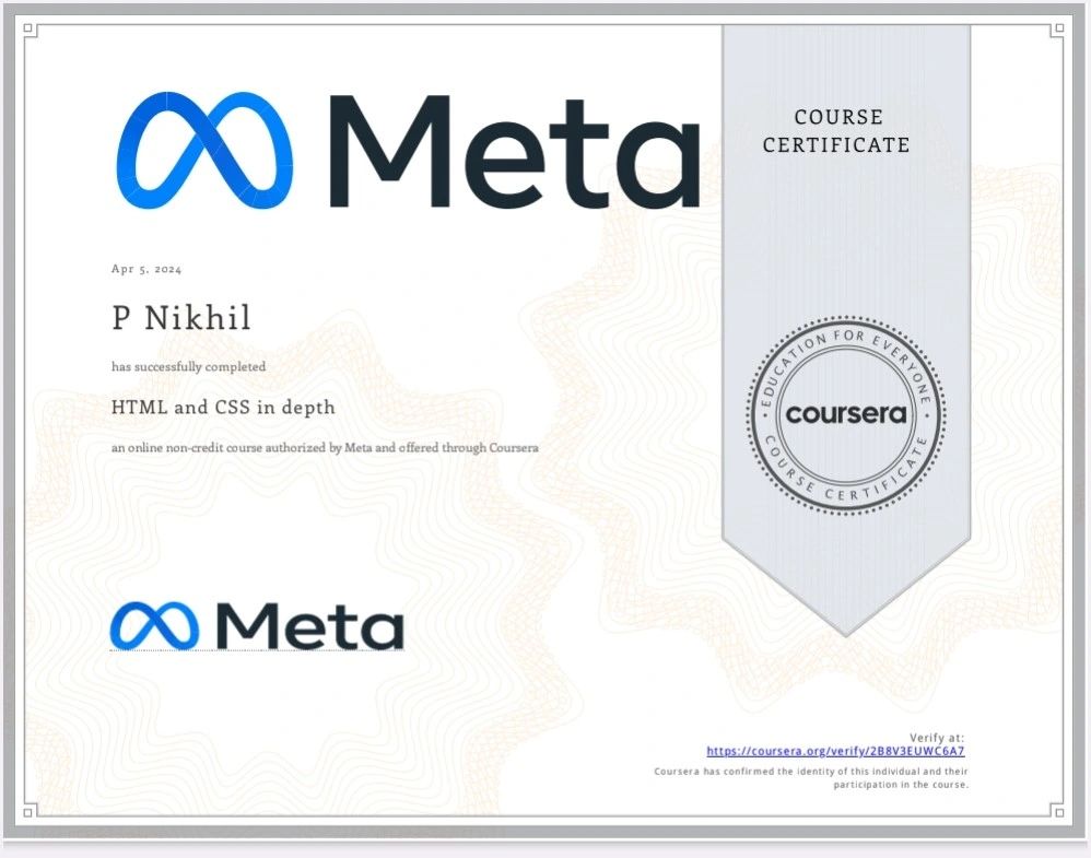 Nikhil Paspula on LinkedIn: #html #css #javascript #courseracertified Nikhil Paspula on LinkedIn: #html #css #javascript #courseracertified