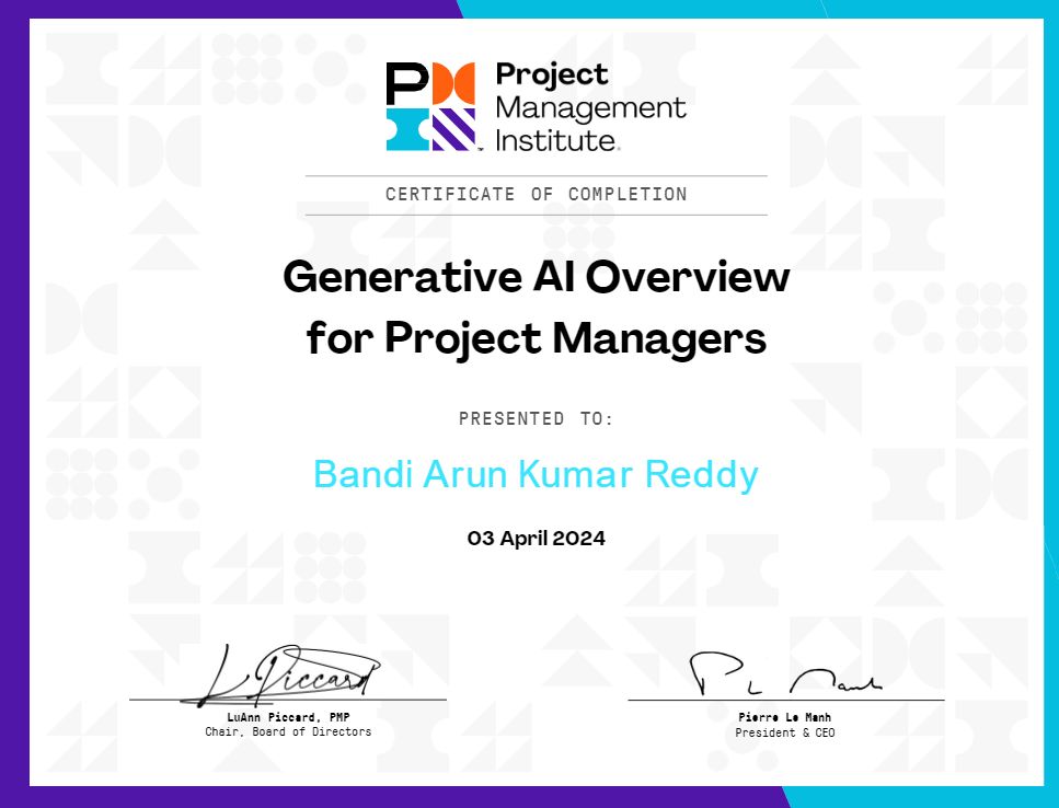 Bandi Arun Kumar Reddy on LinkedIn: Generative AI Overview for Project ... Bandi Arun Kumar Reddy on LinkedIn: Generative AI Overview for Project ...