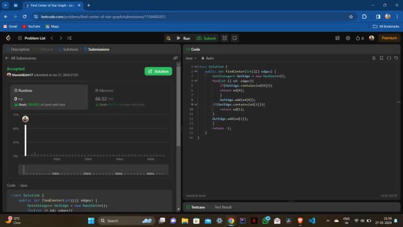 Manish Singh Bisht on LinkedIn: LeetCode Question find center StarGraph Manish Singh Bisht on LinkedIn: LeetCode Question find center StarGraph