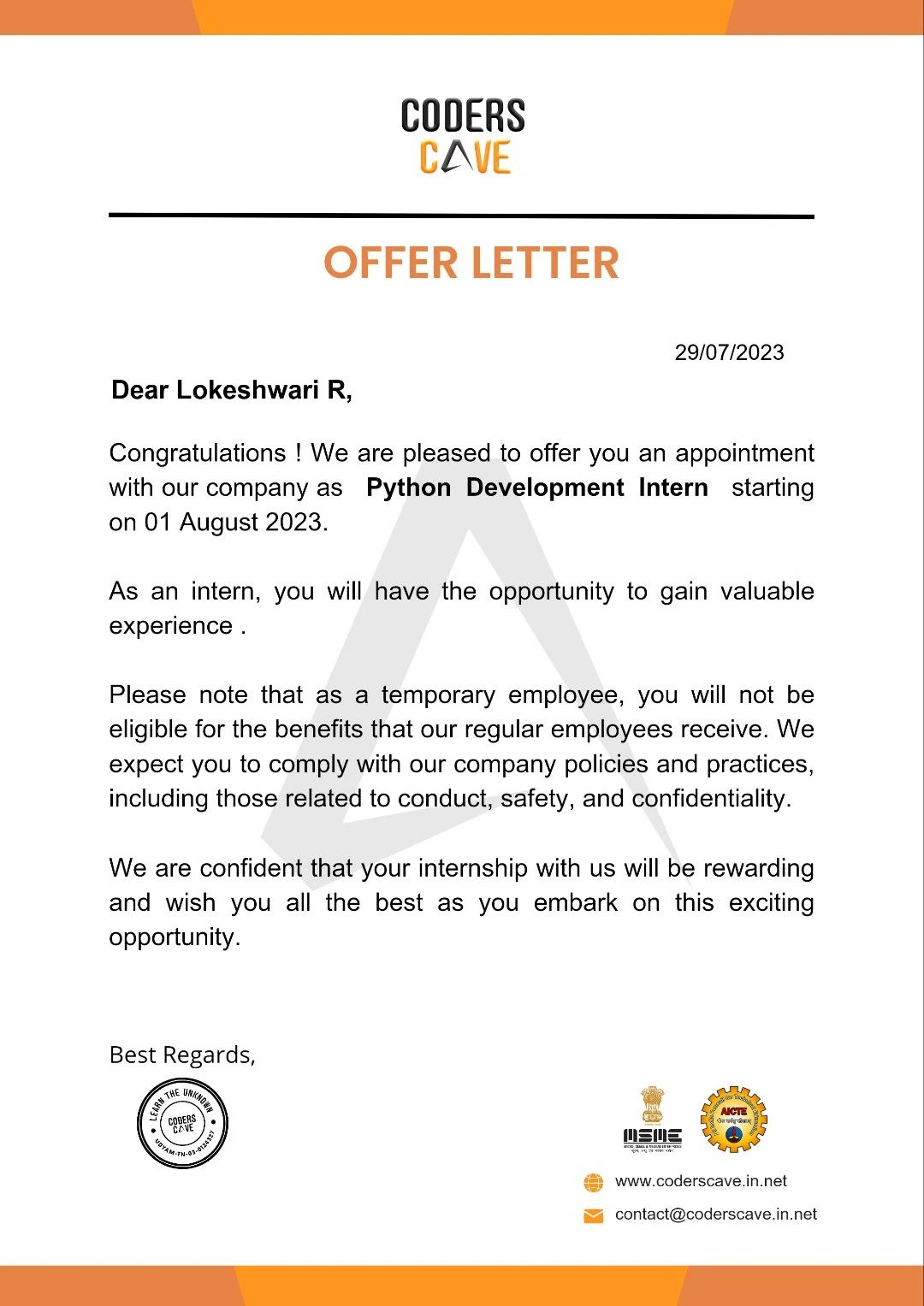 LOKESHWARI R on LinkedIn: #pythondeveloper #python #coderscave LOKESHWARI R on LinkedIn: #pythondeveloper #python #coderscave