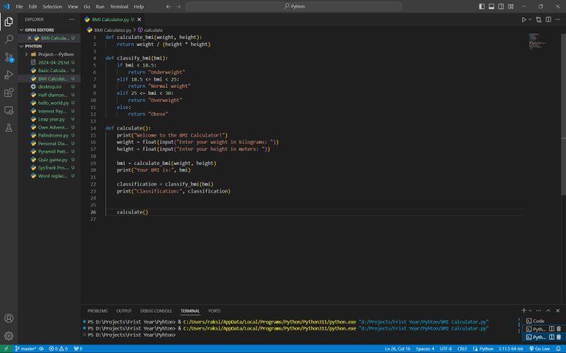 Raksith S S on LinkedIn: #bmi #python #programming #health #github # ... Raksith S S on LinkedIn: #bmi #python #programming #health #github # ...