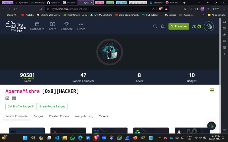 Aparna Mishra on LinkedIn: #cybersecurity #tryhackme # ... Aparna Mishra on LinkedIn: #cybersecurity #tryhackme # ...