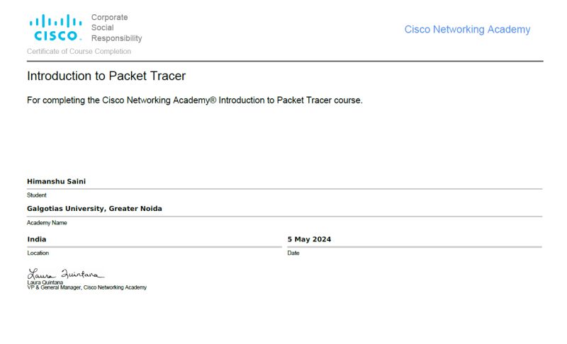 Himanshu Saini on LinkedIn: Completion Certificate by Cisco on ... Himanshu Saini on LinkedIn: Completion Certificate by Cisco on ...