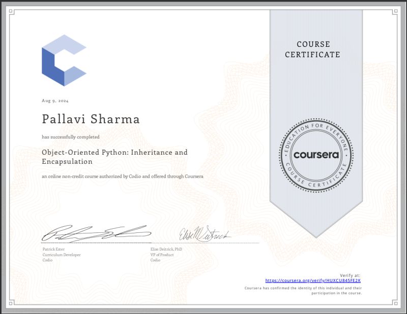 Pallavi Sharma on LinkedIn: #python #objectorientedprogramming # ... Pallavi Sharma on LinkedIn: #python #objectorientedprogramming # ...