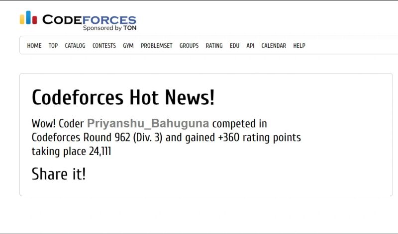 Priyanshu Bahuguna on LinkedIn: #competitiveprogramming # ... Priyanshu Bahuguna on LinkedIn: #competitiveprogramming # ...