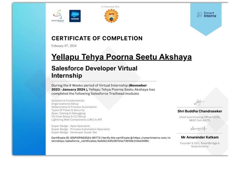Tehya Akshaya on LinkedIn: #salesforce #smartinternz # ... Tehya Akshaya on LinkedIn: #salesforce #smartinternz # ...