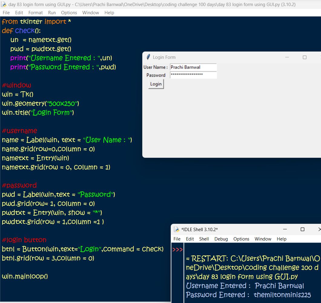 Create a login form with Python and Tkinter | Prachi Kumari posted on ... Create a login form with Python and Tkinter | Prachi Kumari posted on ...