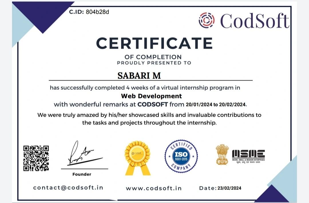 Sabari Murthy on LinkedIn: #webdevelopment #internshipexperience # ... Sabari Murthy on LinkedIn: #webdevelopment #internshipexperience # ...
