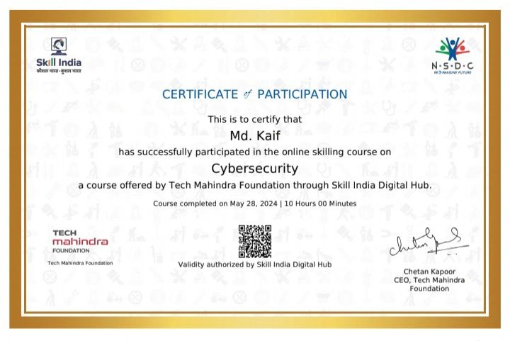 Mohd Kaif on LinkedIn: #cybersecurity #techmahindrafoundation # ... Mohd Kaif on LinkedIn: #cybersecurity #techmahindrafoundation # ...