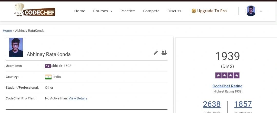 Abhinay Rata konda on LinkedIn: #codechef #codingjourney #milestone # ... Abhinay Rata konda on LinkedIn: #codechef #codingjourney #milestone # ...