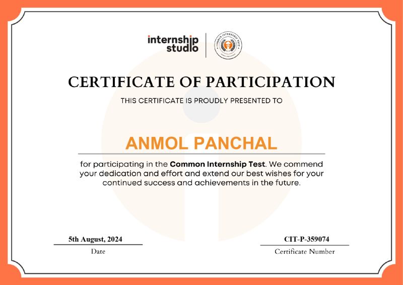 Anmol Panchal on LinkedIn: #achievement #internship #cit #careergrowth ... Anmol Panchal on LinkedIn: #achievement #internship #cit #careergrowth ...