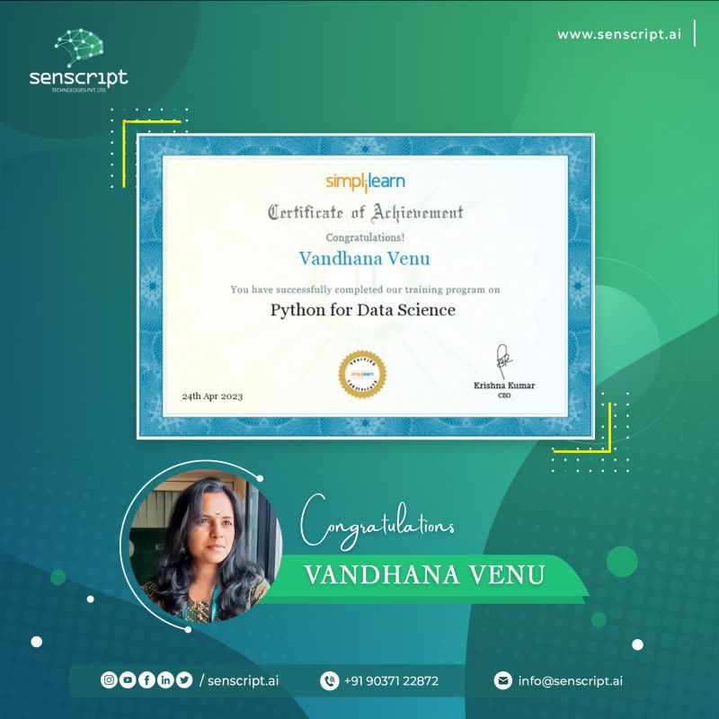 Senscript Technologies on LinkedIn: #learning #upskilling #congratulations Senscript Technologies on LinkedIn: #learning #upskilling #congratulations