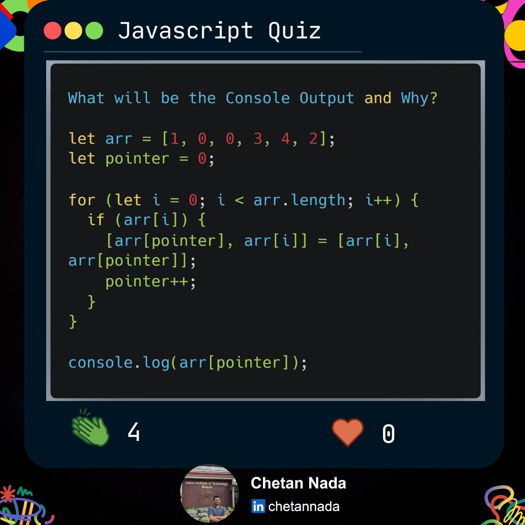 Chetan Nada on LinkedIn: #quiz #javascript #javascriptdeveloper # ... Chetan Nada on LinkedIn: #quiz #javascript #javascriptdeveloper # ...