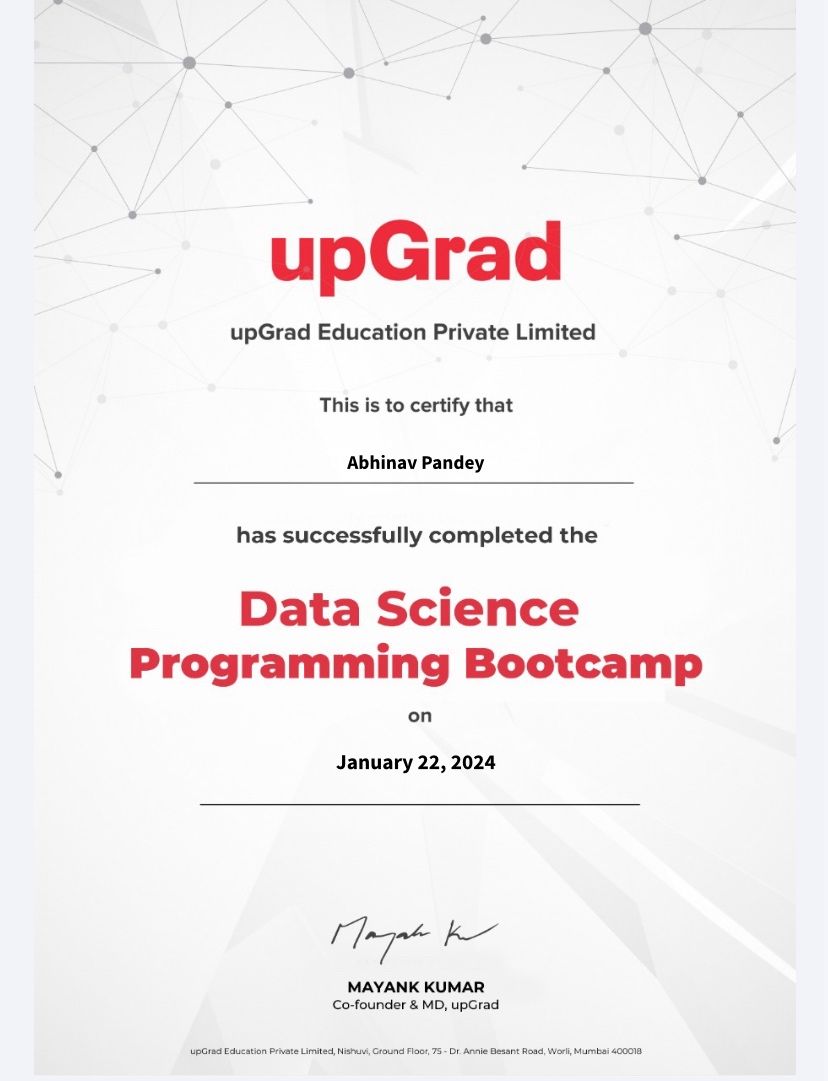 Abhinav Pandey on LinkedIn: #upgrad #iiitb #bootcamp #datascience # ... Abhinav Pandey on LinkedIn: #upgrad #iiitb #bootcamp #datascience # ...