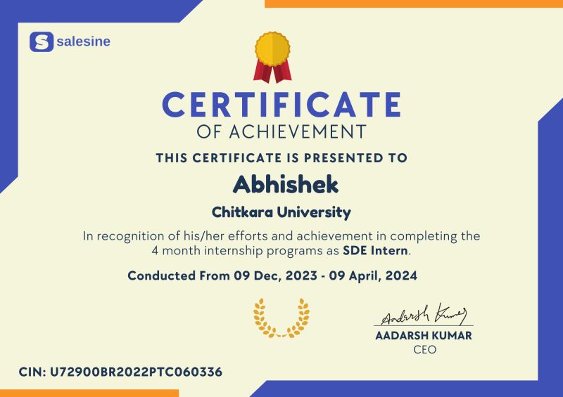 Abhishek . on LinkedIn: #salesine #internship #mernstack #vuejs #nestjs ... Abhishek . on LinkedIn: #salesine #internship #mernstack #vuejs #nestjs ...