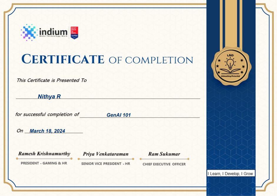 Nithya Rajendran on LinkedIn: #ai #gen_ai #indiumsoftware # ... Nithya Rajendran on LinkedIn: #ai #gen_ai #indiumsoftware # ...