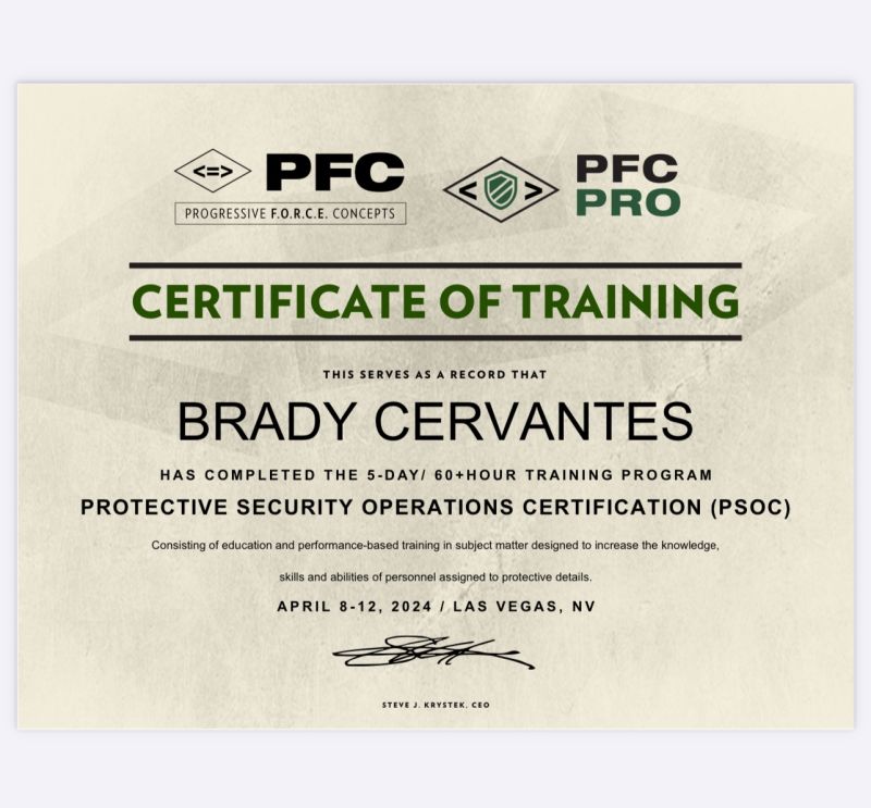 Brady Cervantes on LinkedIn: PSOC-Protective Security Operations Cert ... Brady Cervantes on LinkedIn: PSOC-Protective Security Operations Cert ...
