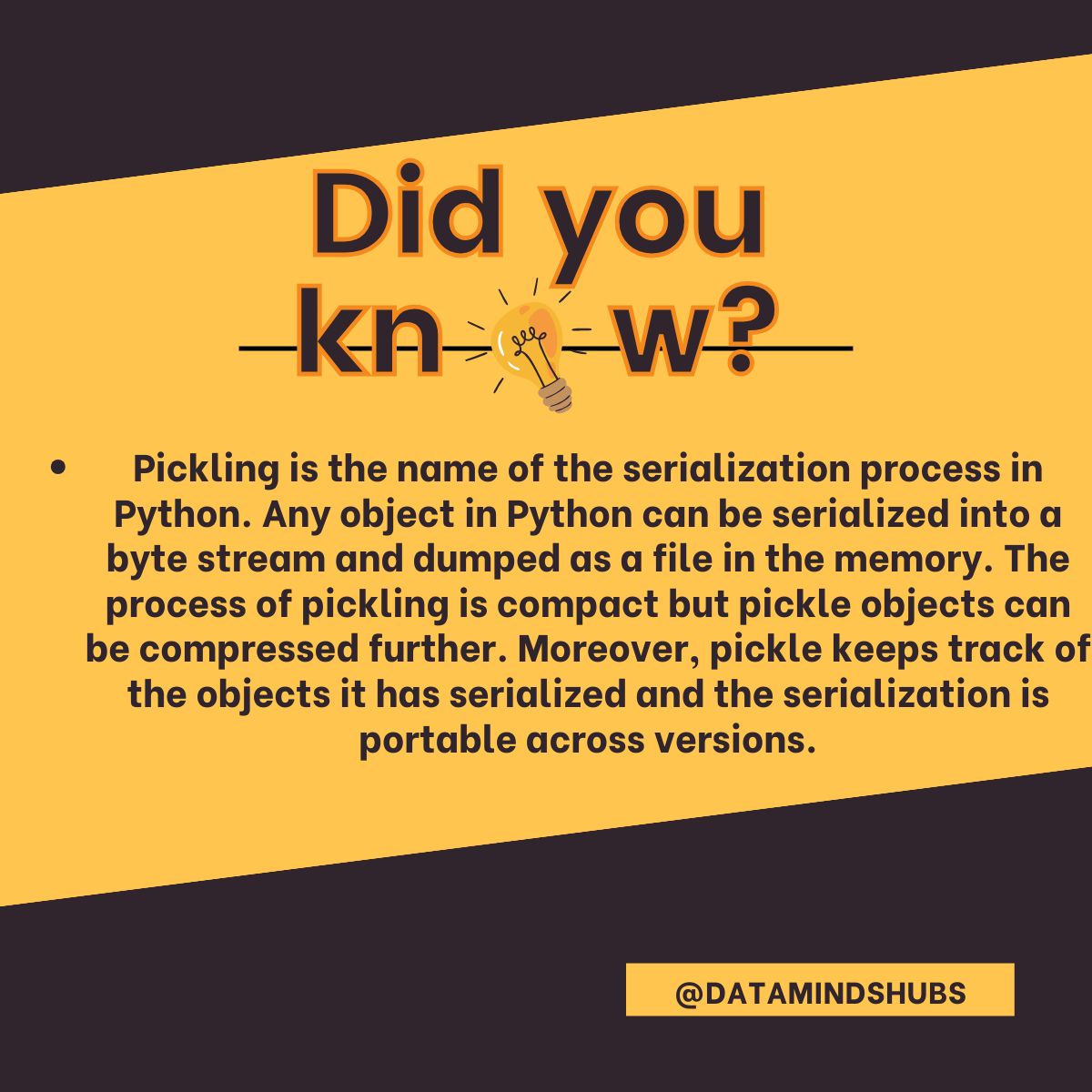 Vaibhav Tiwari on LinkedIn: #python #serialization #pickle #datastorage ... Vaibhav Tiwari on LinkedIn: #python #serialization #pickle #datastorage ...