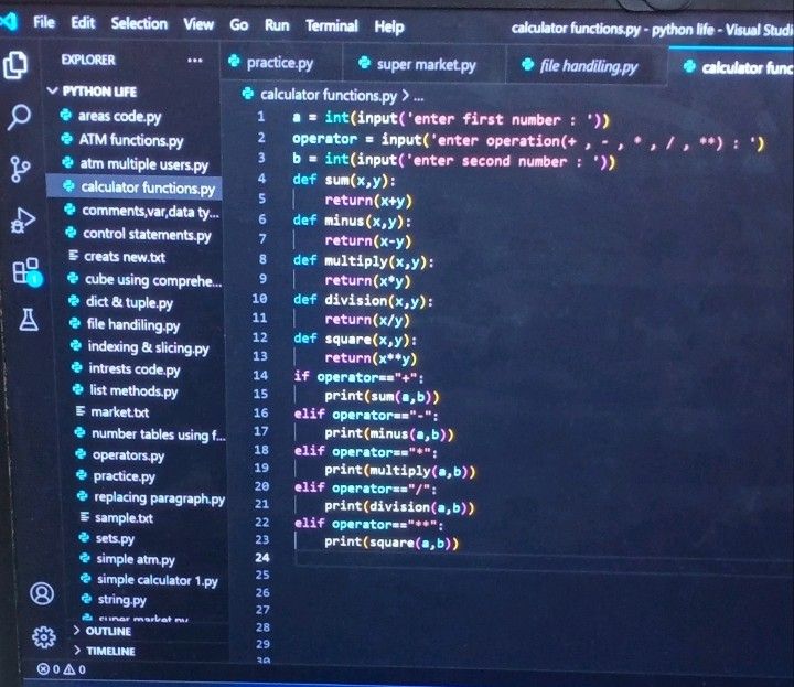 Vinayak Sirigineedi on LinkedIn: TASK 27 calculator program using ... Vinayak Sirigineedi on LinkedIn: TASK 27 calculator program using ...