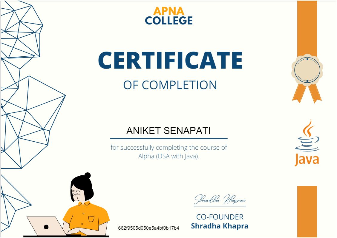 Aniket Senapati on LinkedIn: #java #dsa #apnacollege Aniket Senapati on LinkedIn: #java #dsa #apnacollege