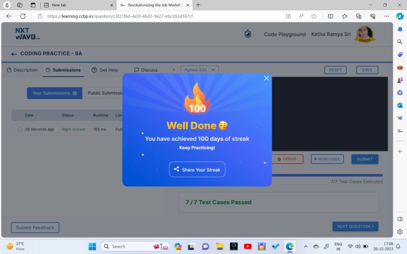 ketha ramyasri on LinkedIn: #python #loops #days #streak #nxtwave # ... ketha ramyasri on LinkedIn: #python #loops #days #streak #nxtwave # ...