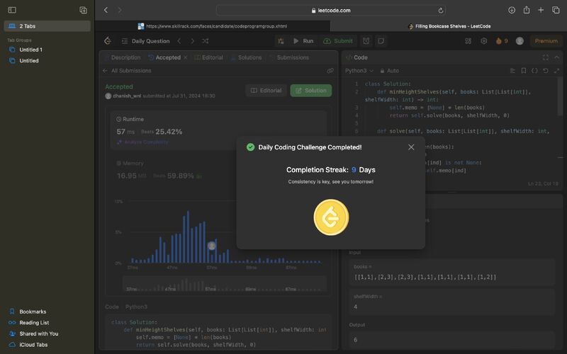 Dhanish Ahmed on LinkedIn: #leetcode #codingchallenge #50daysofcode #day9 Dhanish Ahmed on LinkedIn: #leetcode #codingchallenge #50daysofcode #day9