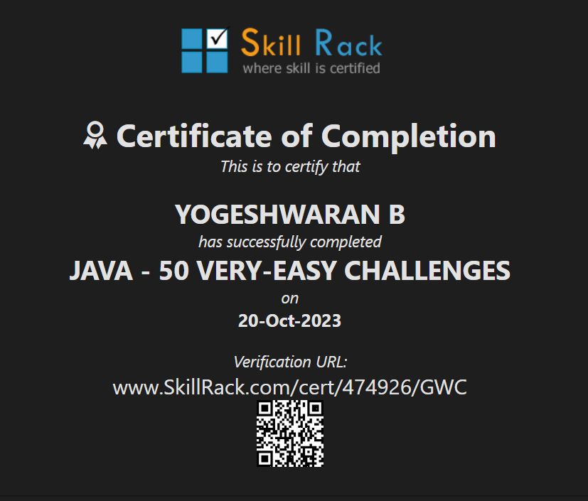 Yogeshwaran B on LinkedIn: #javaprogramming #learningjourney # ... Yogeshwaran B on LinkedIn: #javaprogramming #learningjourney # ...