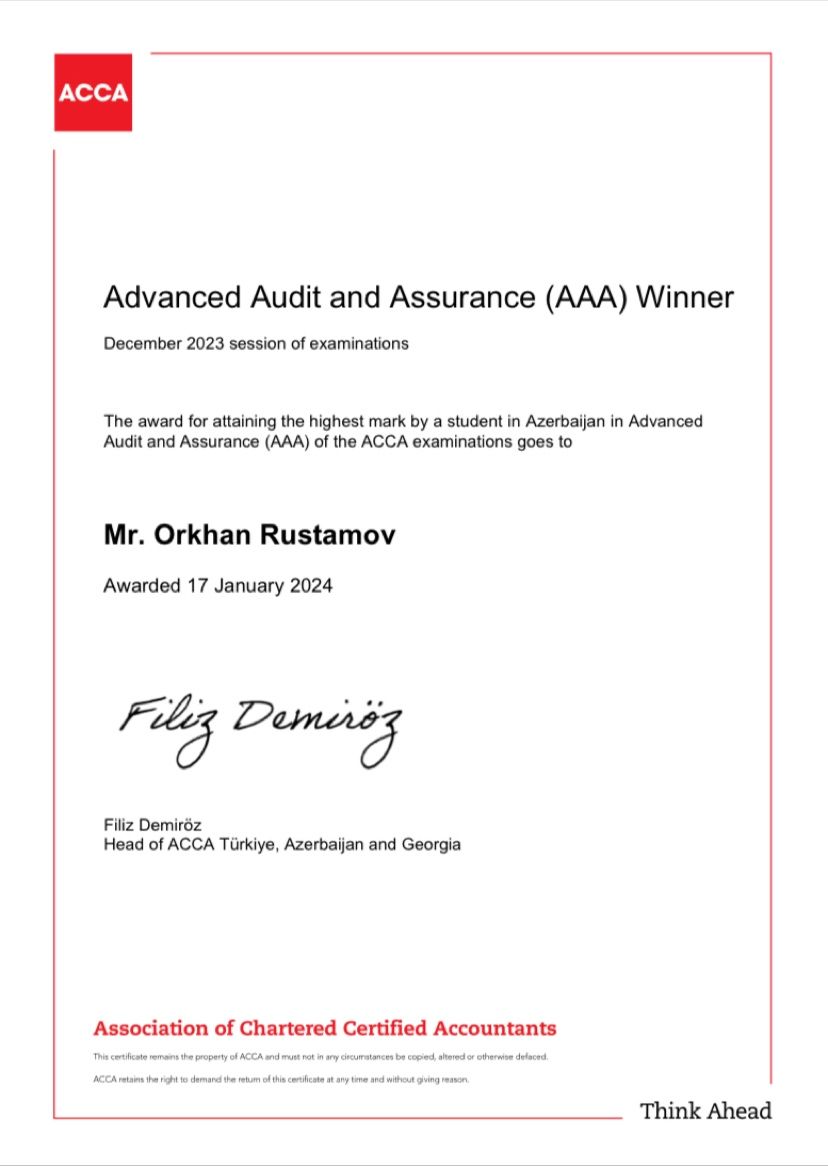 Orkhan Rustamov on LinkedIn: #top #achiever #azerbaijan #acca #aaa | 18 ... Orkhan Rustamov on LinkedIn: #top #achiever #azerbaijan #acca #aaa | 18 ...