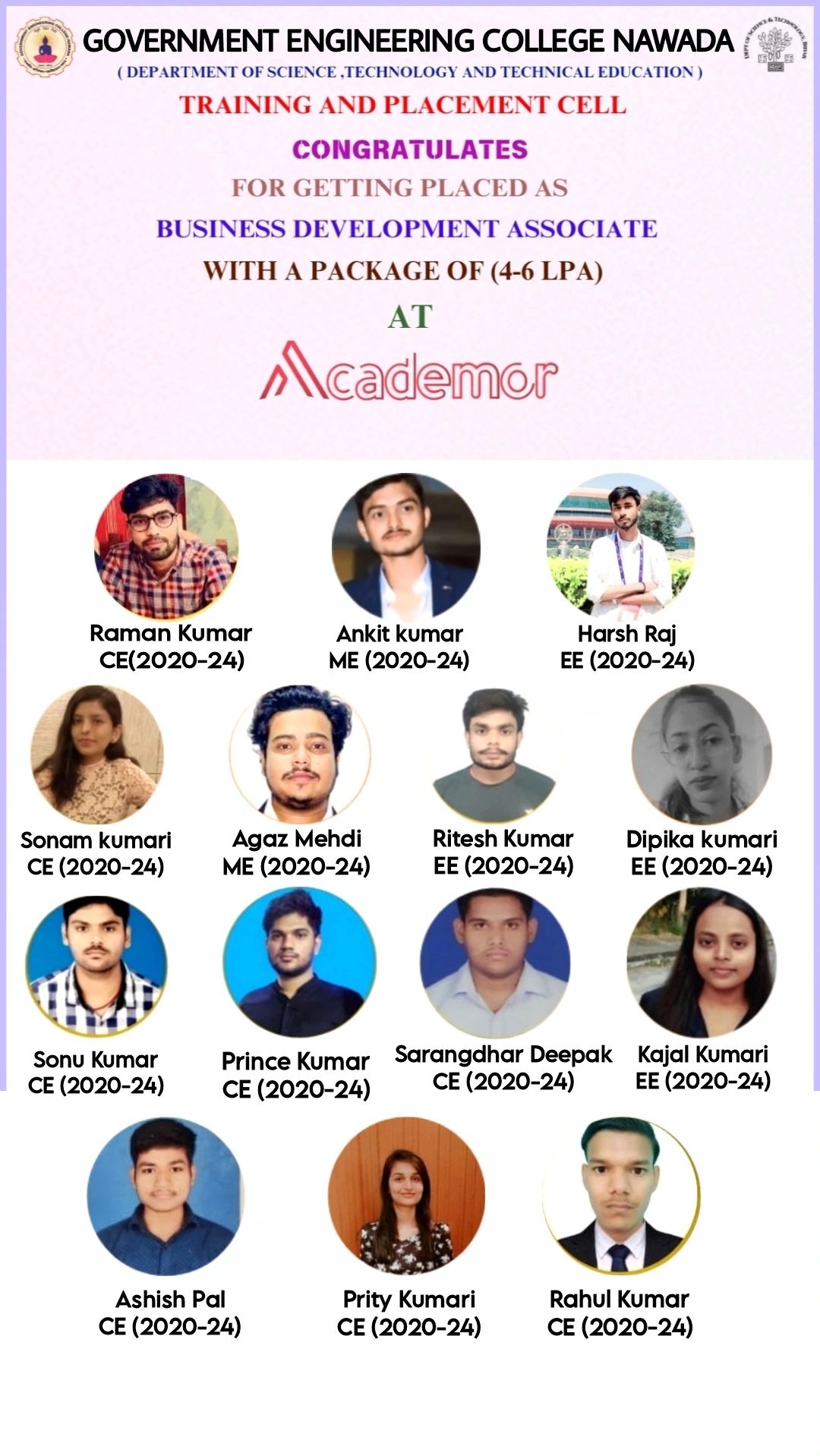 HARSH RAJ on LinkedIn: #banglore #gecnawada #beu #placement #academor # ... HARSH RAJ on LinkedIn: #banglore #gecnawada #beu #placement #academor # ...