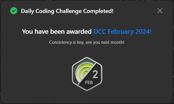 Sabbir Hasan Roman on LinkedIn: #leetcode #february2024 #consistencyiskey Sabbir Hasan Roman on LinkedIn: #leetcode #february2024 #consistencyiskey