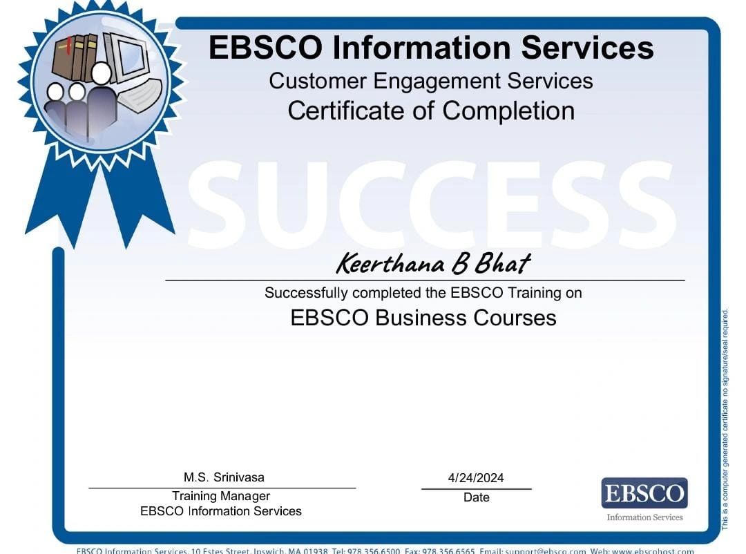 Keerthana B Bhat on LinkedIn: #ebsco #learninganddevelopment Keerthana B Bhat on LinkedIn: #ebsco #learninganddevelopment