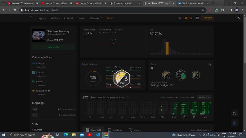 Shubham Maherey on LinkedIn: Completed all LeetCode daily problems for ... Shubham Maherey on LinkedIn: Completed all LeetCode daily problems for ...