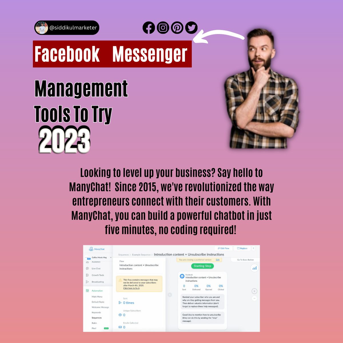 MD Siddikul Islam Emon on LinkedIn: #manychat #chatbots #automation # ... MD Siddikul Islam Emon on LinkedIn: #manychat #chatbots #automation # ...
